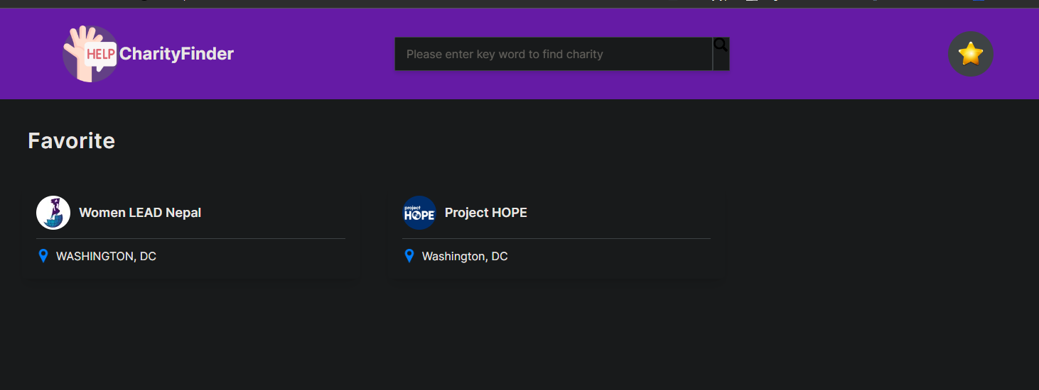 GitHub - TomYYHong/charity-finder