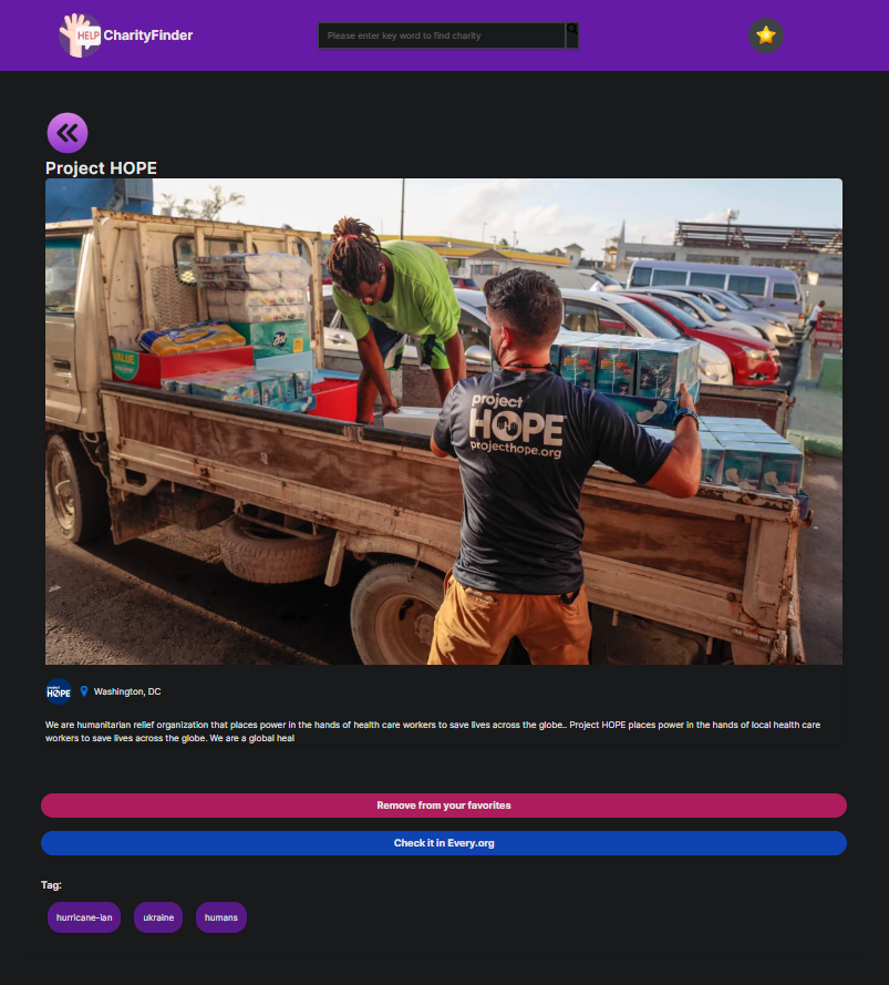 GitHub - TomYYHong/charity-finder