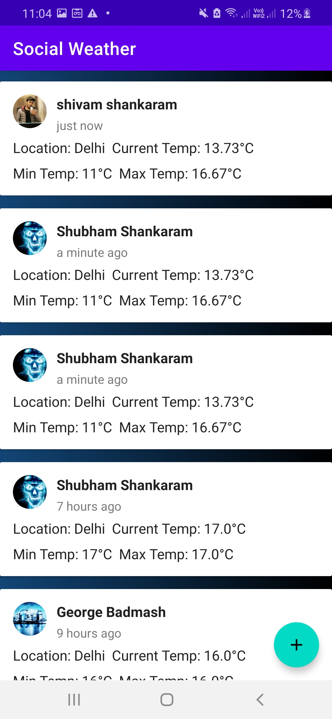 GitHub - shubhamji88/SocialWeatherApp: Its an Social media for sharing ...