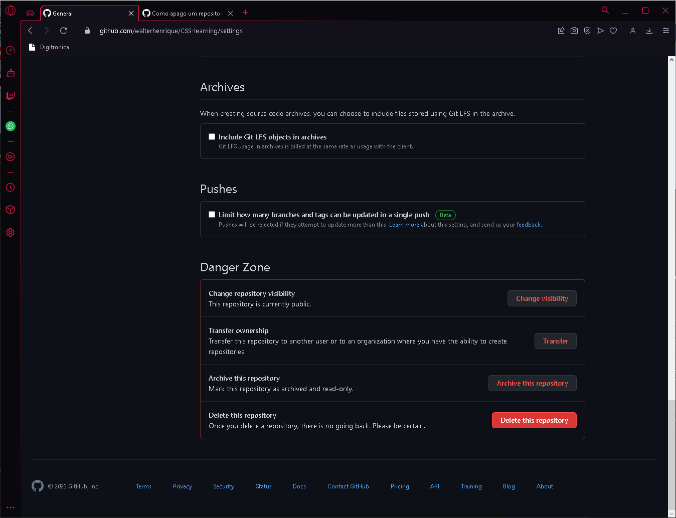 Como apago um repositorio. · Issue #2173 · gustavoguanabara/git-github · GitHub