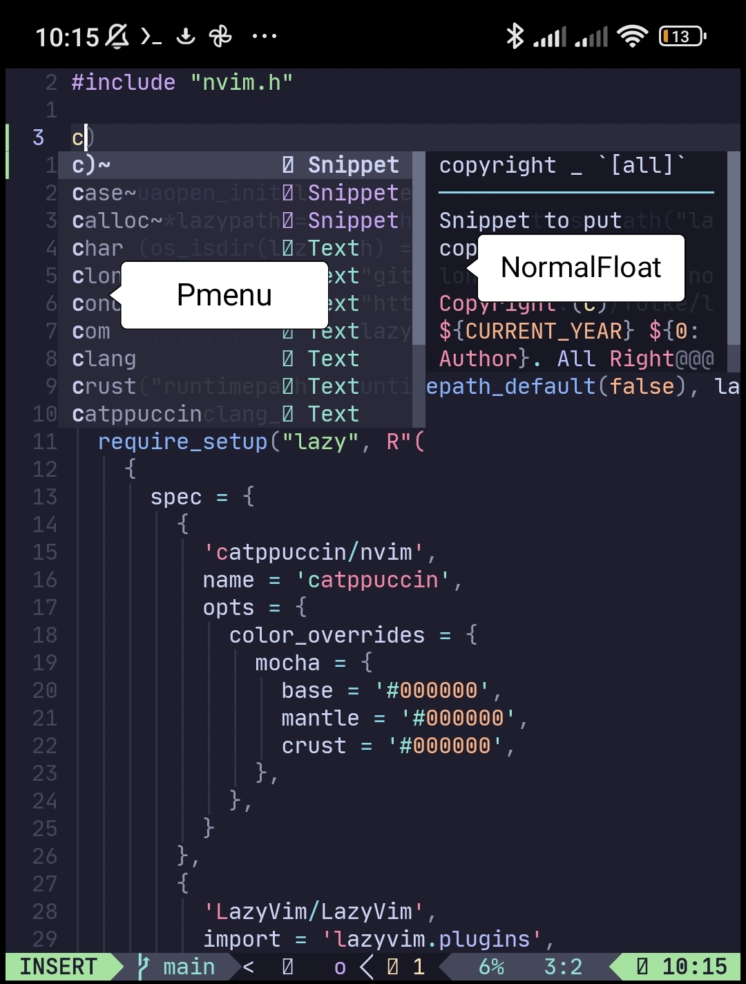 Cannot override the Pmenu background color. · Issue #513 · catppuccin ...