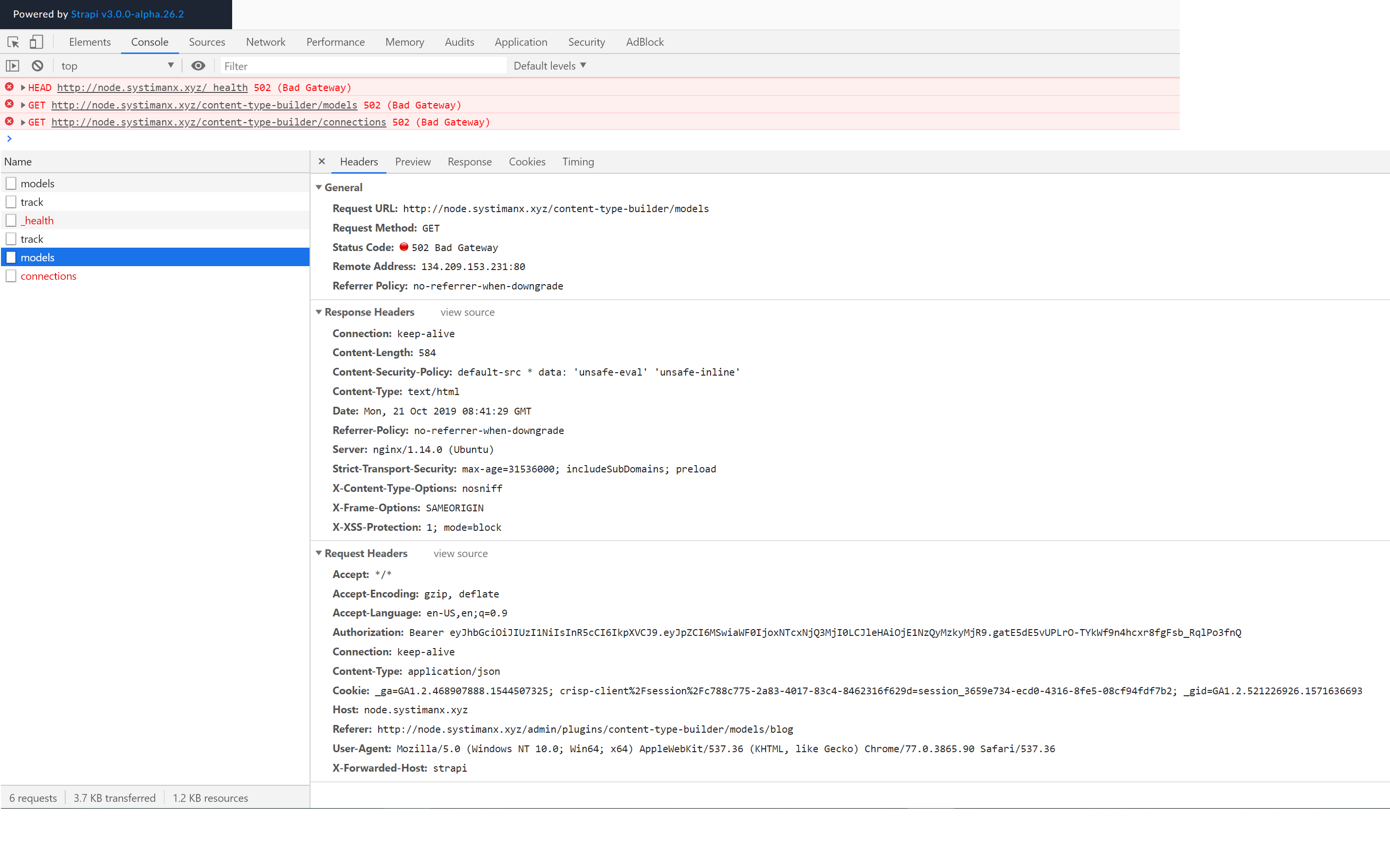 Admin returns error after adding or saving content type with content type builder. · Issue #3244 ...