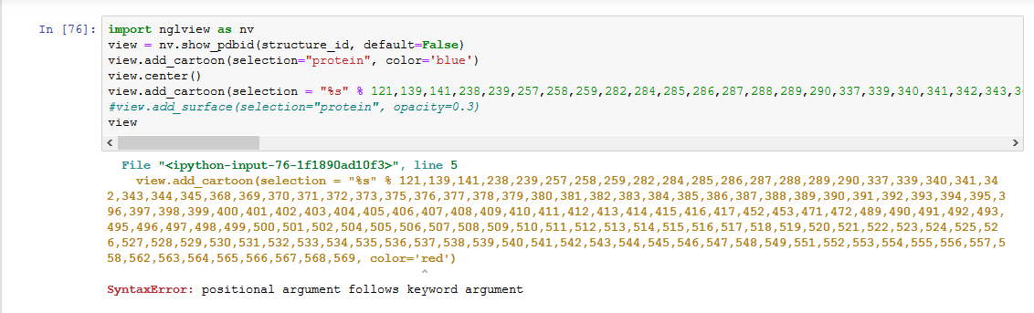 selection of residues with indices > 100 doesn't work · Issue #855 · nglviewer/nglview · GitHub