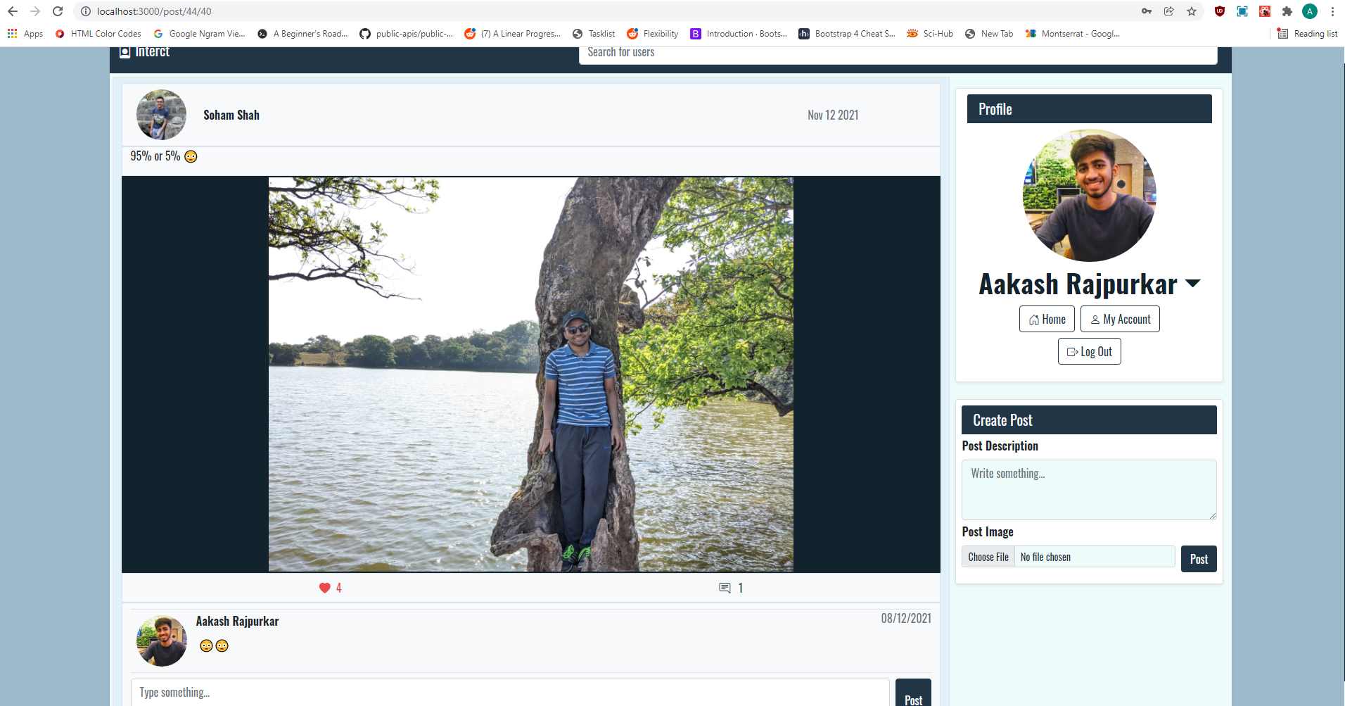 GitHub - kashhhh/Interct: A Full-Stack Social Media Application where ...