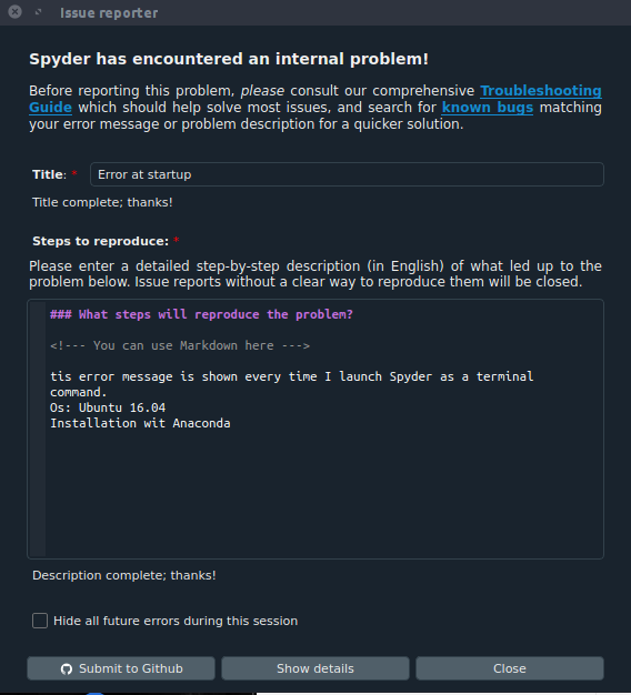 Error At Startup · Issue 14820 · Spyder Idespyder · Github