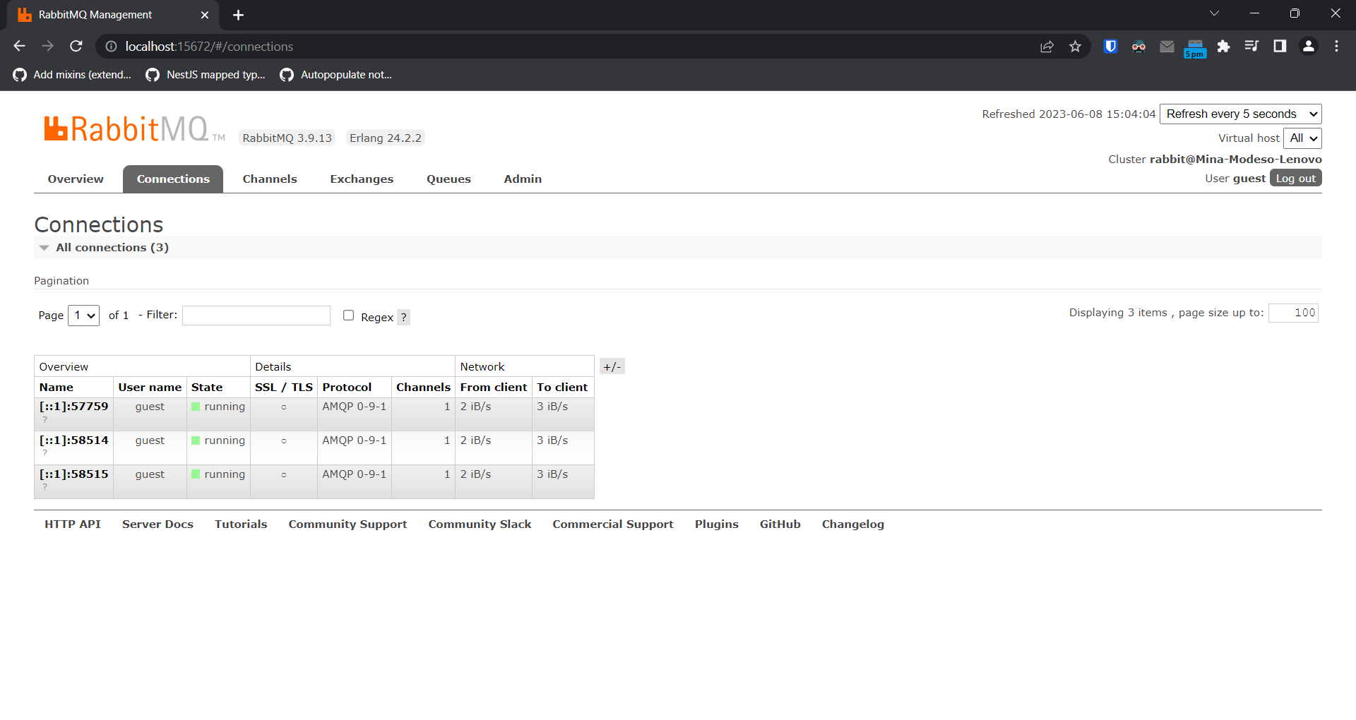 RabbitMQ connection is not reused · Issue #11702 · nestjs/nest · GitHub