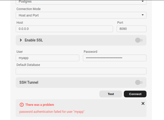 Internal server error. Failed to connect to database in future call manager. PostgreSQLSeverity ...