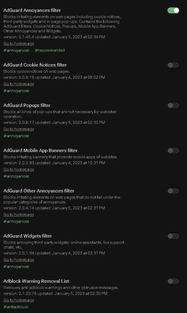 Add auto disable feature between main filters and partial filters. · Issue #2261 · AdguardTeam ...