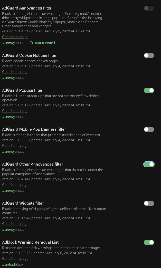 Add auto disable feature between main filters and partial filters. · Issue #2261 · AdguardTeam ...