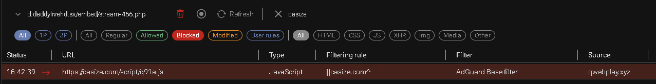 d.daddylivehd.sx · Issue #156740 · AdguardTeam/AdguardFilters · GitHub