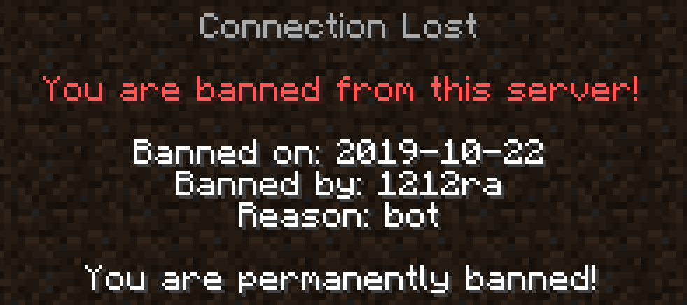 I got banned for msging people · Issue #812 · EarthMC/Issue-Tracker ...