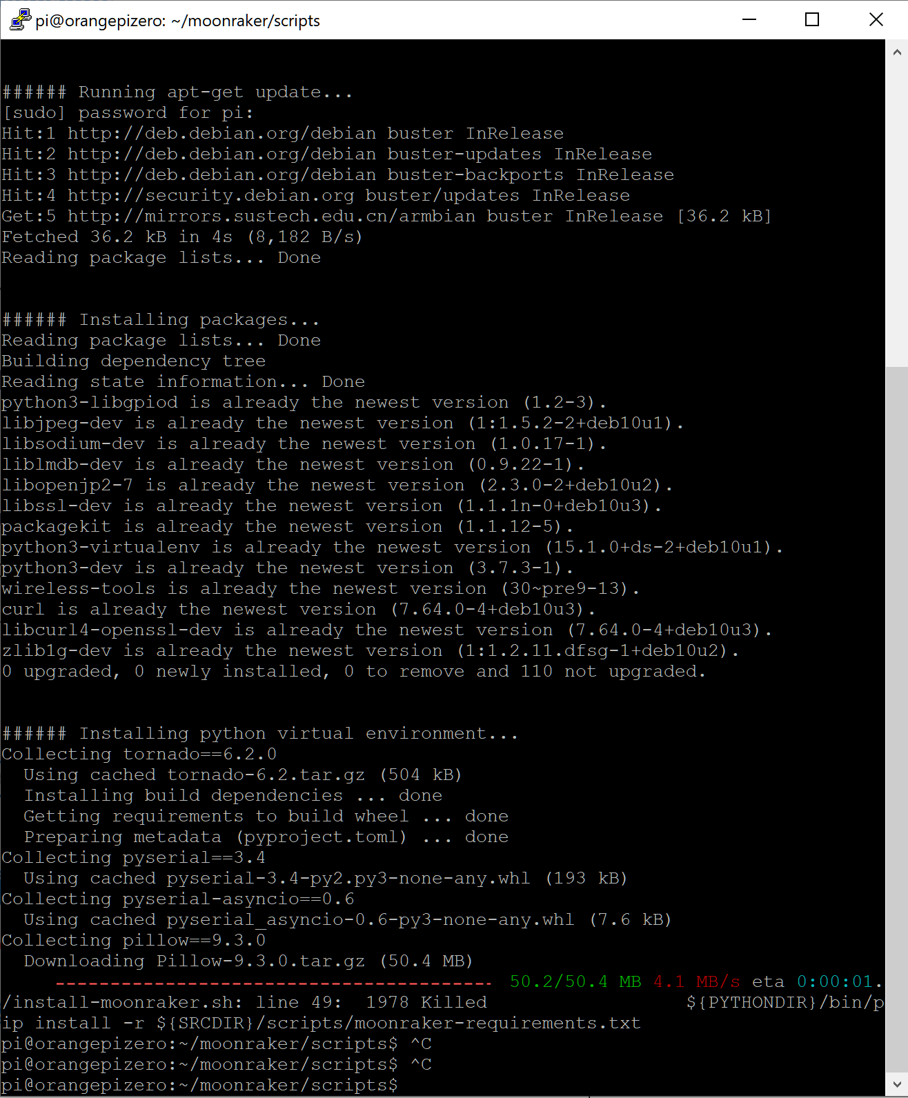 Cannot install new moonraker · Issue #567 · Arksine/moonraker · GitHub