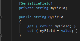 Mark backing field as [SerializeField] · Issue #195 · JetBrains/resharper-unity · GitHub