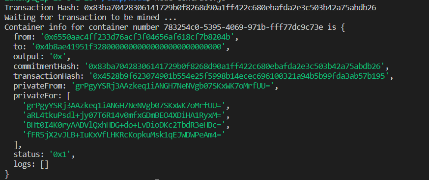 The transactions send to besu network using the eth_sendRawTransaction is retuning empty log ...