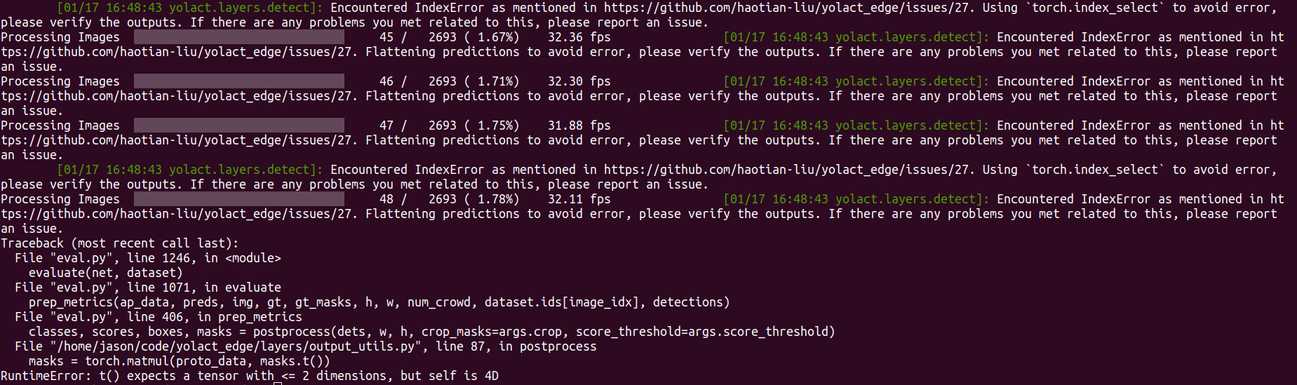 evaluating on weights trained with custom dataset · Issue #27 · WisconsinAIVision/yolact_edge ...