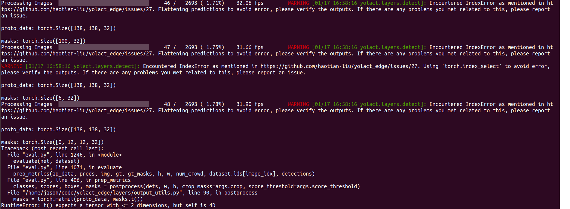evaluating on weights trained with custom dataset · Issue #27 · WisconsinAIVision/yolact_edge ...