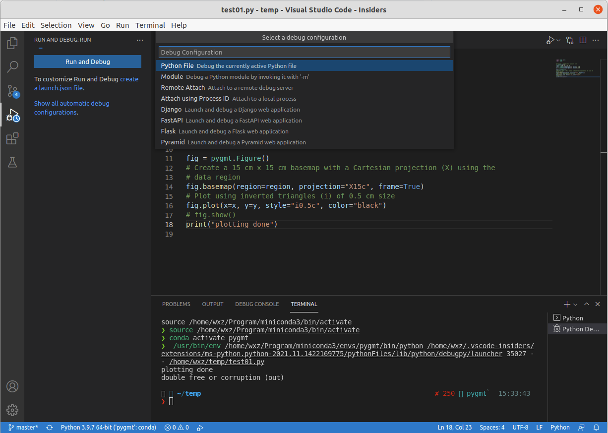 'double free or corruption (out)' occurred in Python Debug Console of VsCode · Issue #1619 ...