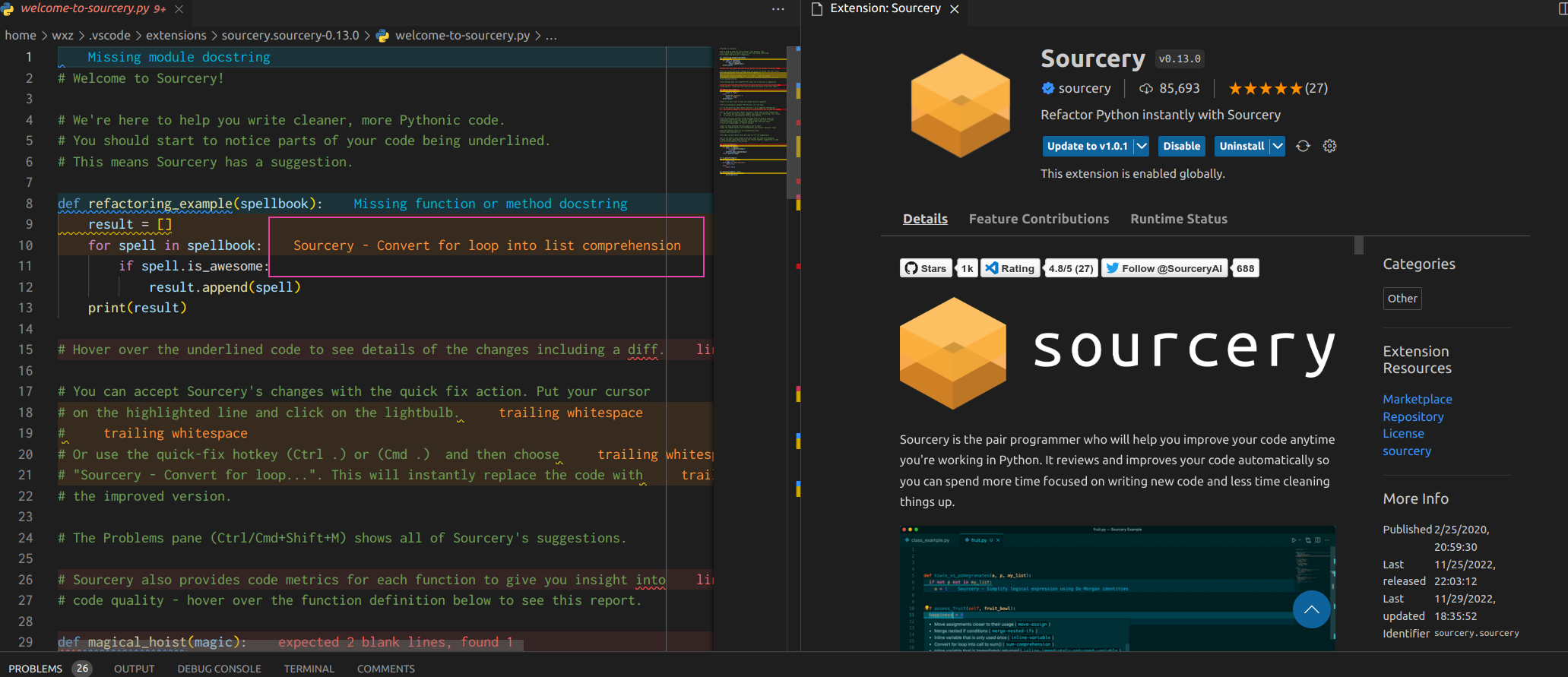 not work on specific machine · Issue #110 · sourcery-ai/sourcery-vscode · GitHub