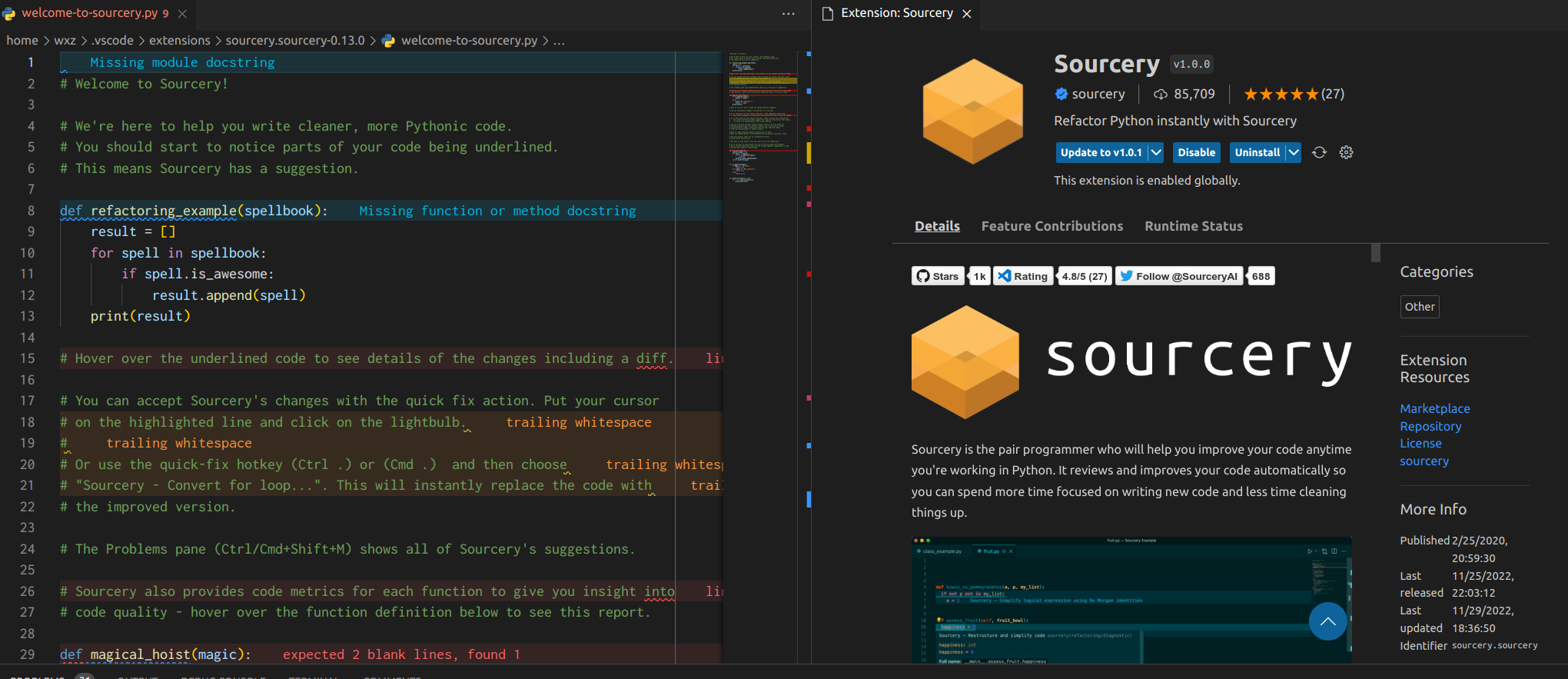 not work on specific machine · Issue #110 · sourcery-ai/sourcery-vscode · GitHub