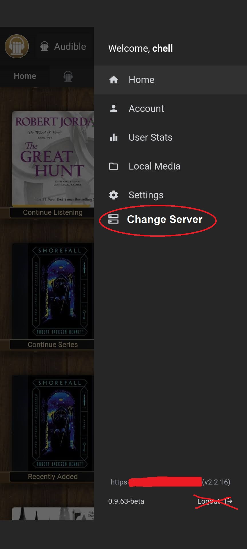 Rename "Logout" to "Switch Account" · Issue #628 · advplyr/audiobookshelf-app · GitHub