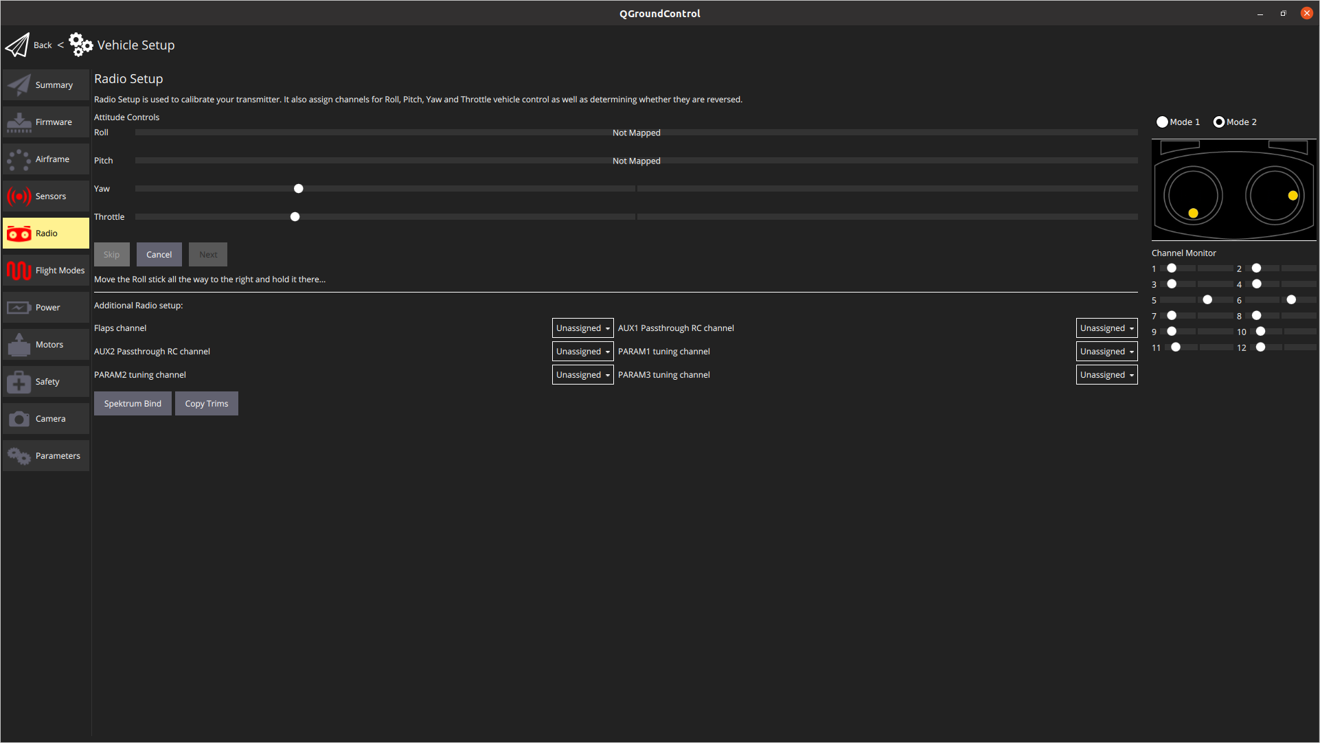 Cannot calibrate radio, even though valid(?) mavlink messages are being ...