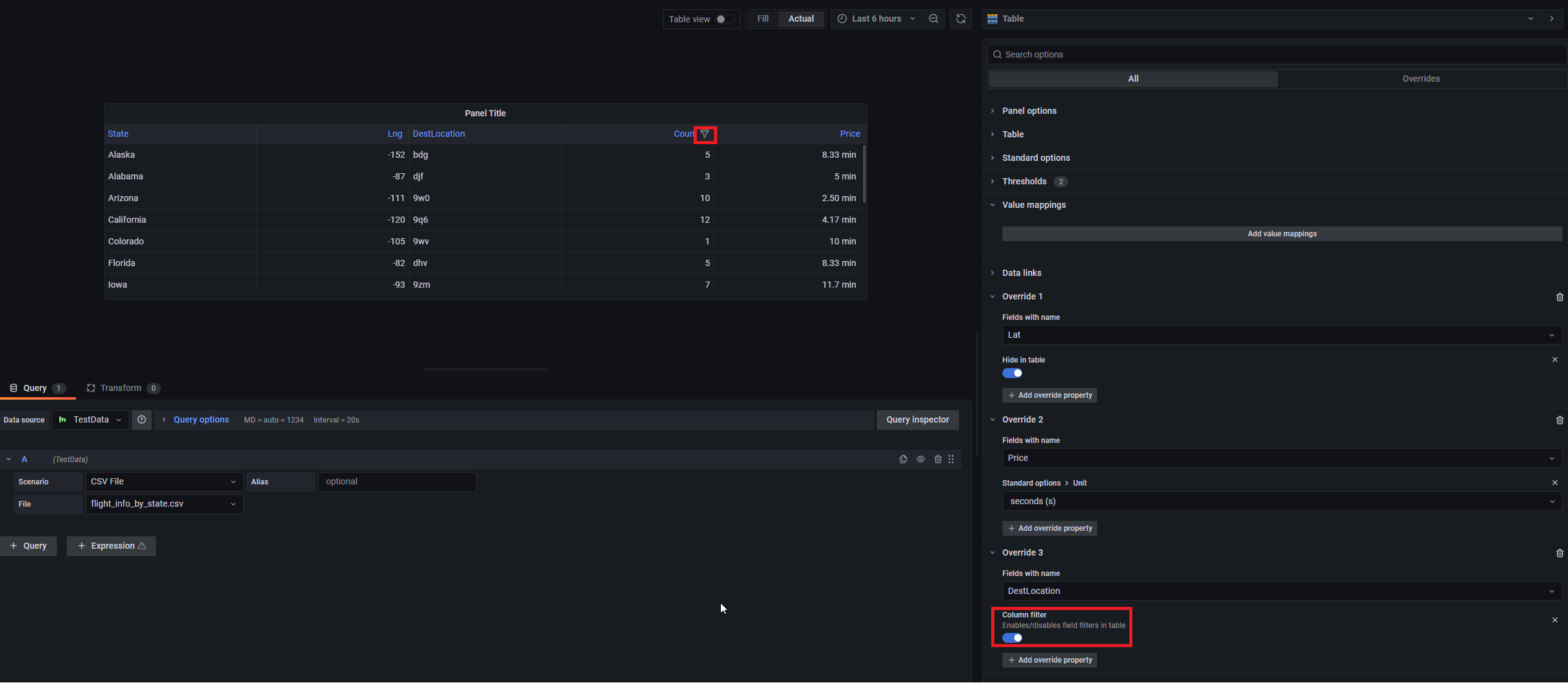 TablePanel: hidden fields works but column filter does NOT · Issue #43575 · grafana/grafana · GitHub