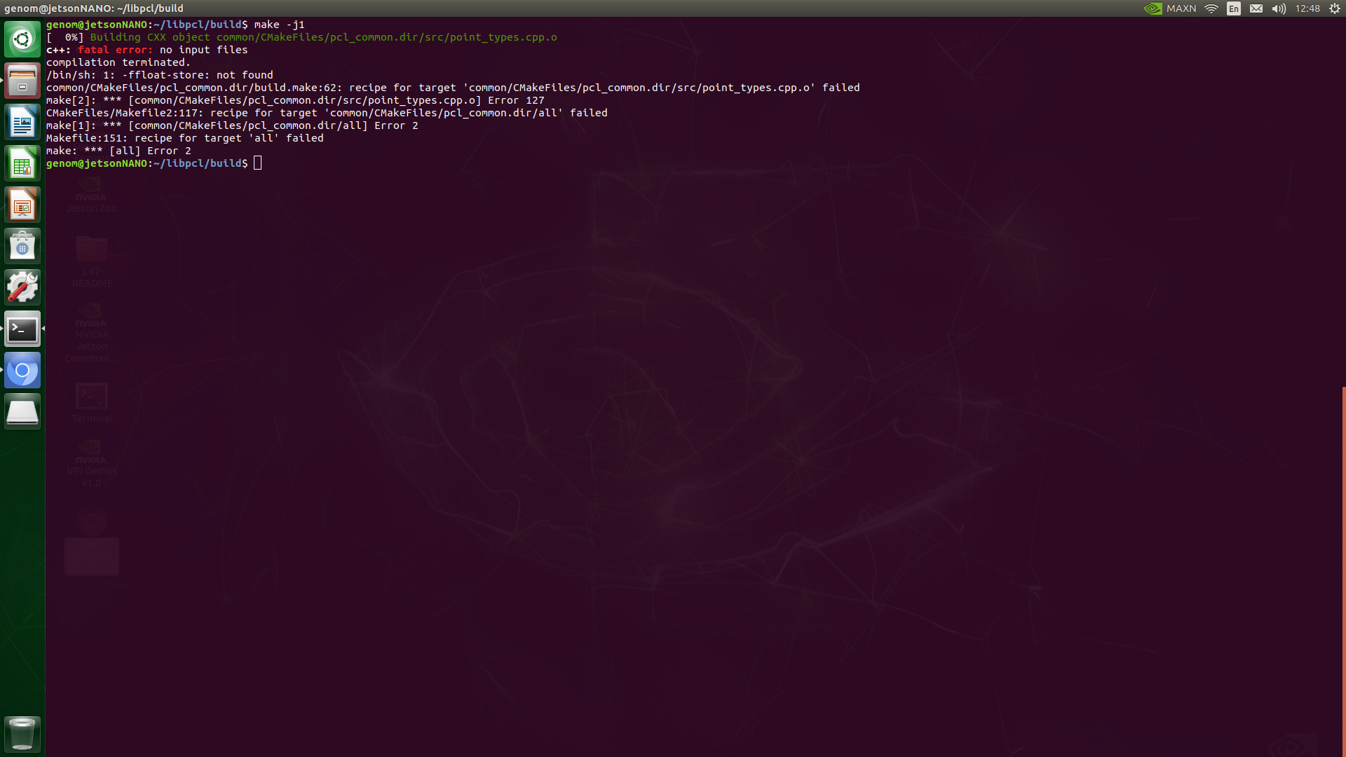 [custom] PCL 1.12.0 + CUDA 10.2 on Jetson Nano fails to build · Issue #4887 · PointCloudLibrary ...