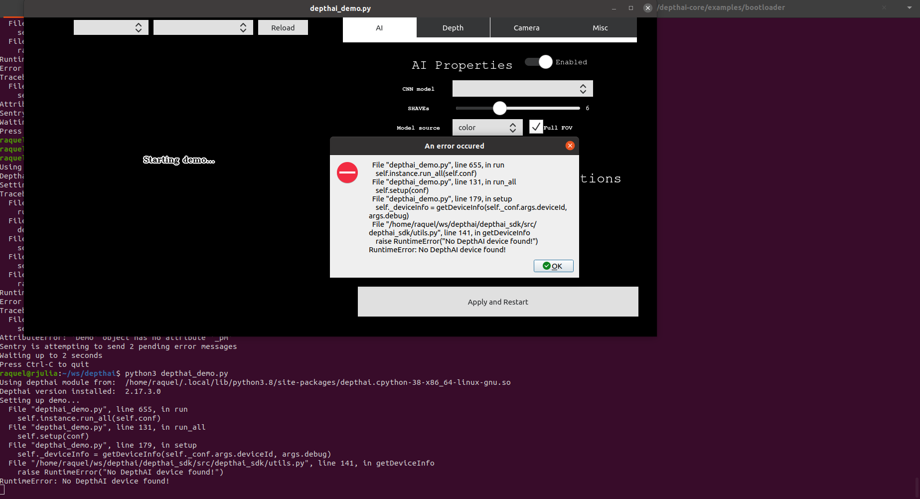 [bug] {oak D Pro Poe With Depthai Demo Py Says No Depthai Device Found } · Issue 781 · Luxonis