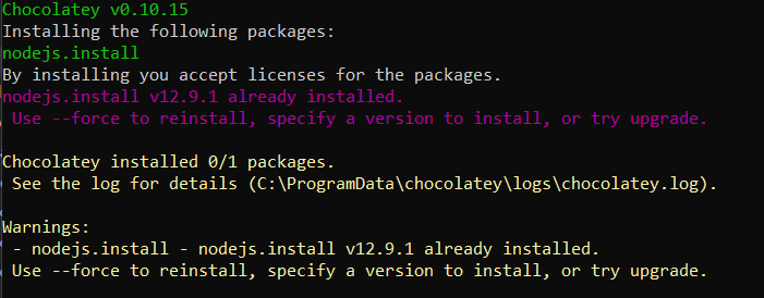The rnw-dependencies.ps1 script does not reinstall the node version if it has version 14.x ...
