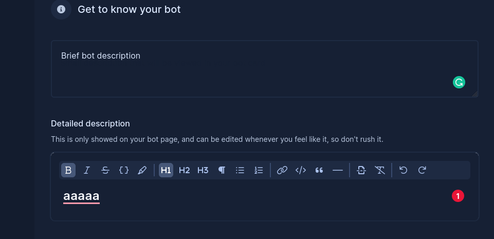 [Bug] Editing long description resets short description · Issue #49 · discordlist-gg/beta-issues ...