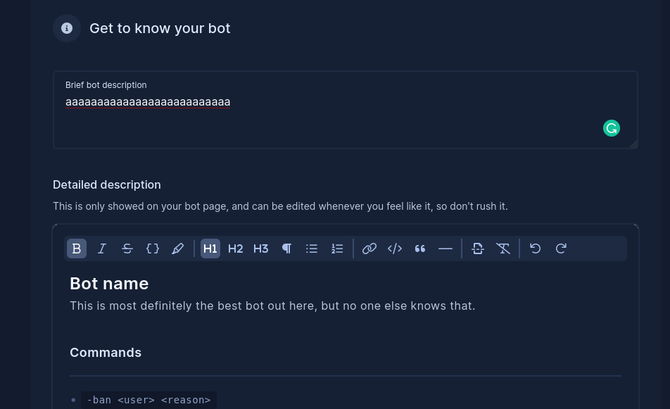 [Bug] Editing long description resets short description · Issue #49 · discordlist-gg/beta-issues ...