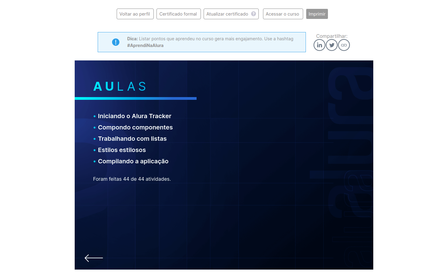 Hora de imprimir o certificado. · Issue #669 · caelum/alura-funcionalidades · GitHub