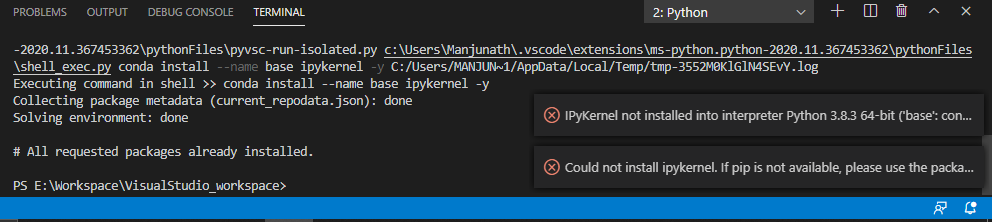 Jupyter is not opening · Issue #3941 · microsoft/vscode-jupyter · GitHub