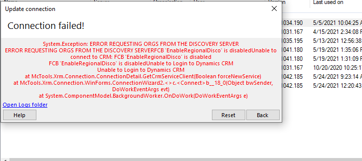 [BUG] Unable to connect to dynamics 365 instance online thru connection wizard · Issue #1035 ...