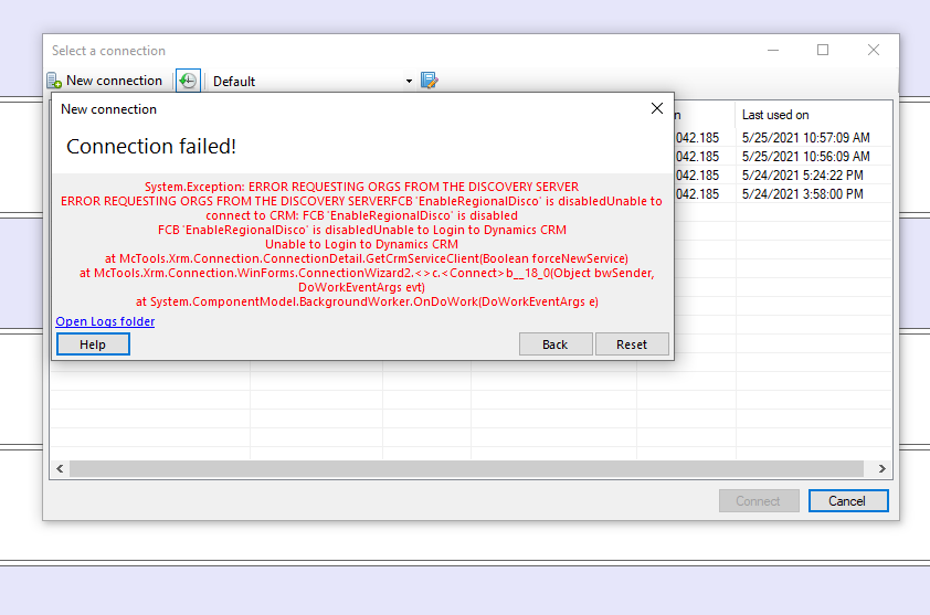 [BUG] Unable to connect to dynamics 365 instance online thru connection wizard · Issue #1035 ...