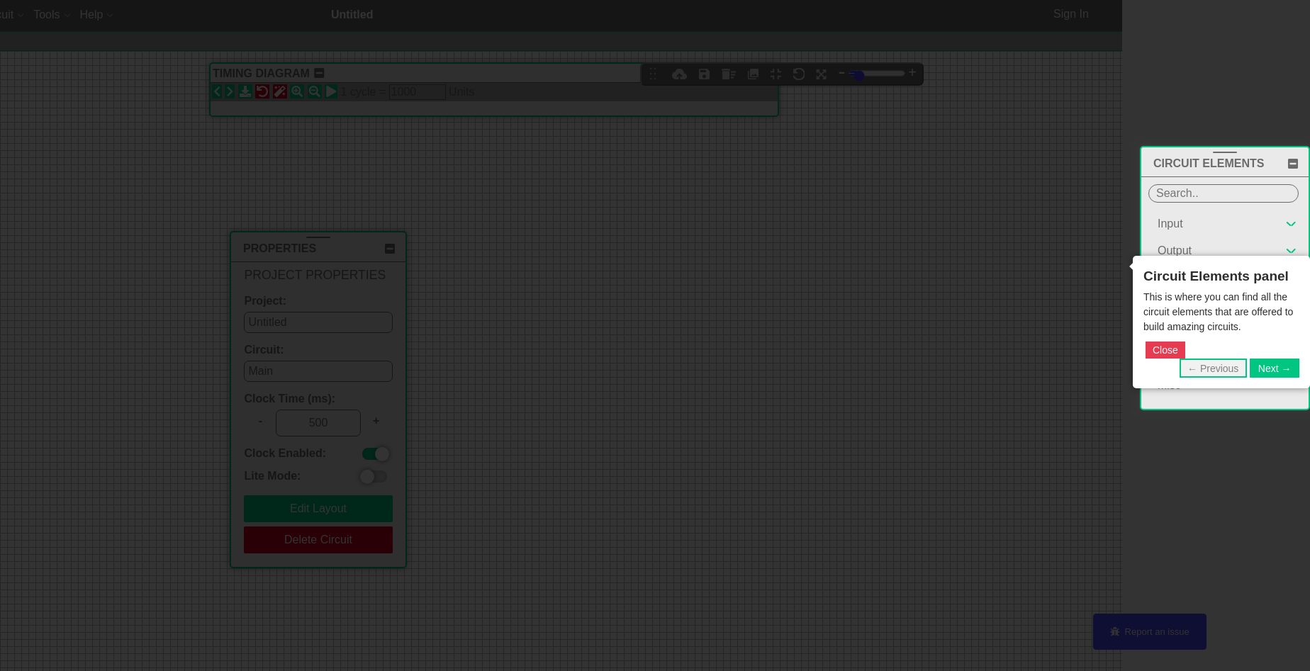 Unusual working of Tutorial Guide · Issue #1952 · CircuitVerse/CircuitVerse · GitHub