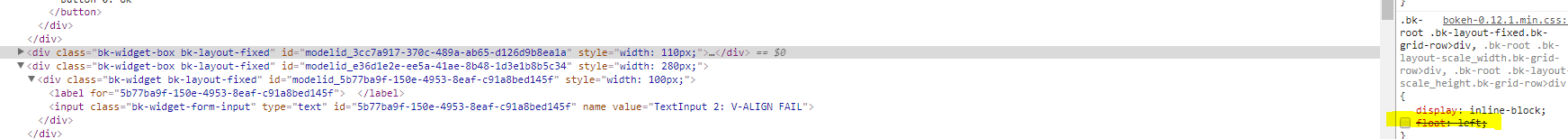 strange widget alignment behavior · Issue #4917 · bokeh/bokeh · GitHub