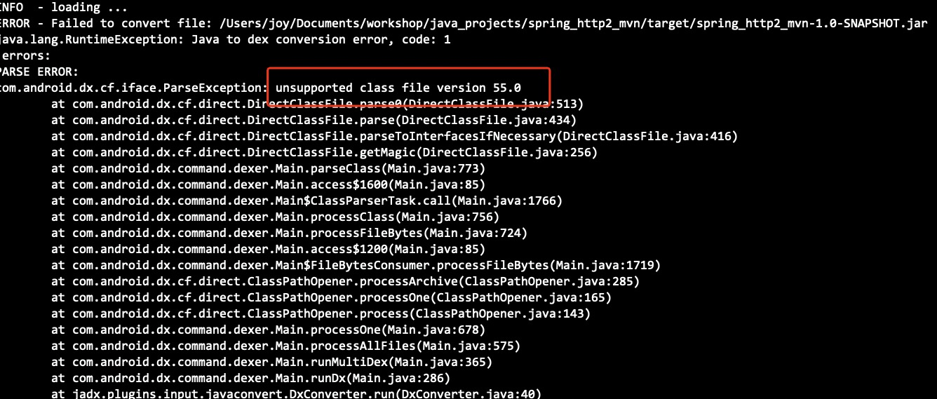 [core] unsupported class file version 55.0 · Issue #1142 · skylot/jadx · GitHub