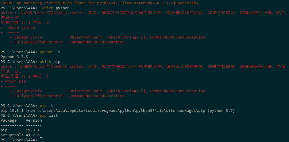 安装 jupyterlab 出现 `Could not find a version that satisfies the ...