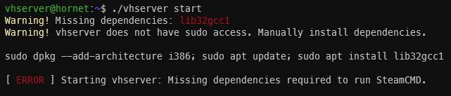 [BUG] Missing dependencies - lib32gcc1 · Issue #3559 · GameServerManagers/LinuxGSM · GitHub