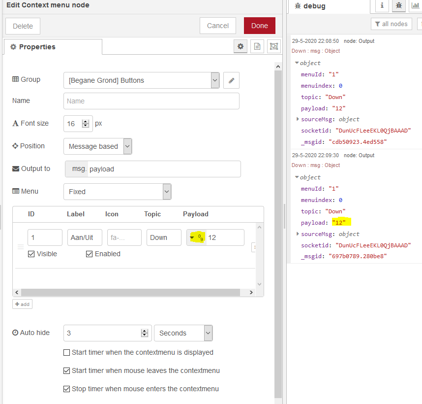 Payload Not Number When Set In Fixed Menu · Issue 27 · Bartbutenaersnode Red Contrib Ui 