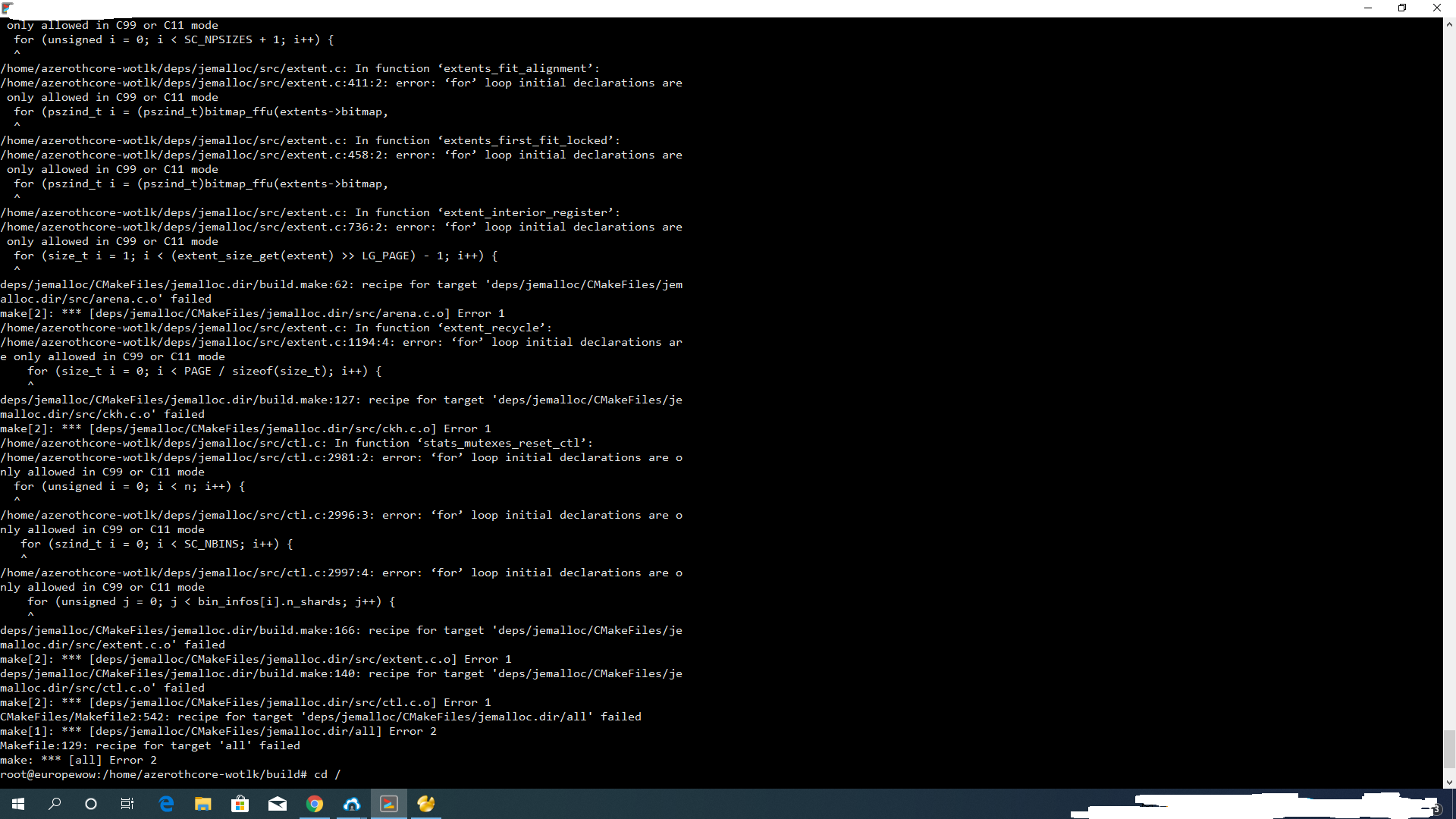 Error compile debian 8 · Issue #2512 · azerothcore/azerothcore-wotlk · GitHub