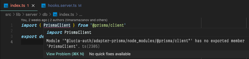 Bug Syntaxerror Named Export Prisma Not Found The Requested Module Prismaclient 
