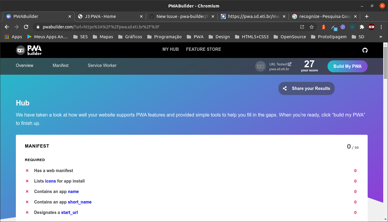 Still manifest is declared but cannot be reached pwabuilder.com · Issue #1473 · pwa-builder ...
