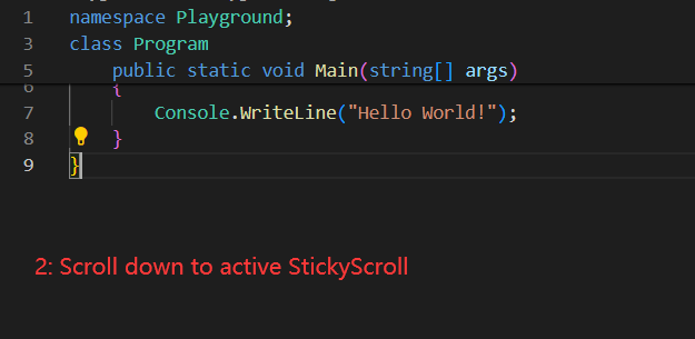 StickyScroll can't update the scope view properly while all the ...