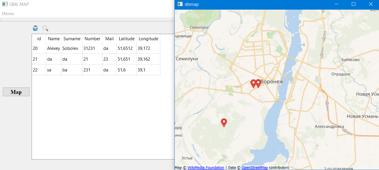 GitHub - sa6le/MapQt: Data from the database is displayed on the QML map, Implemented the ...