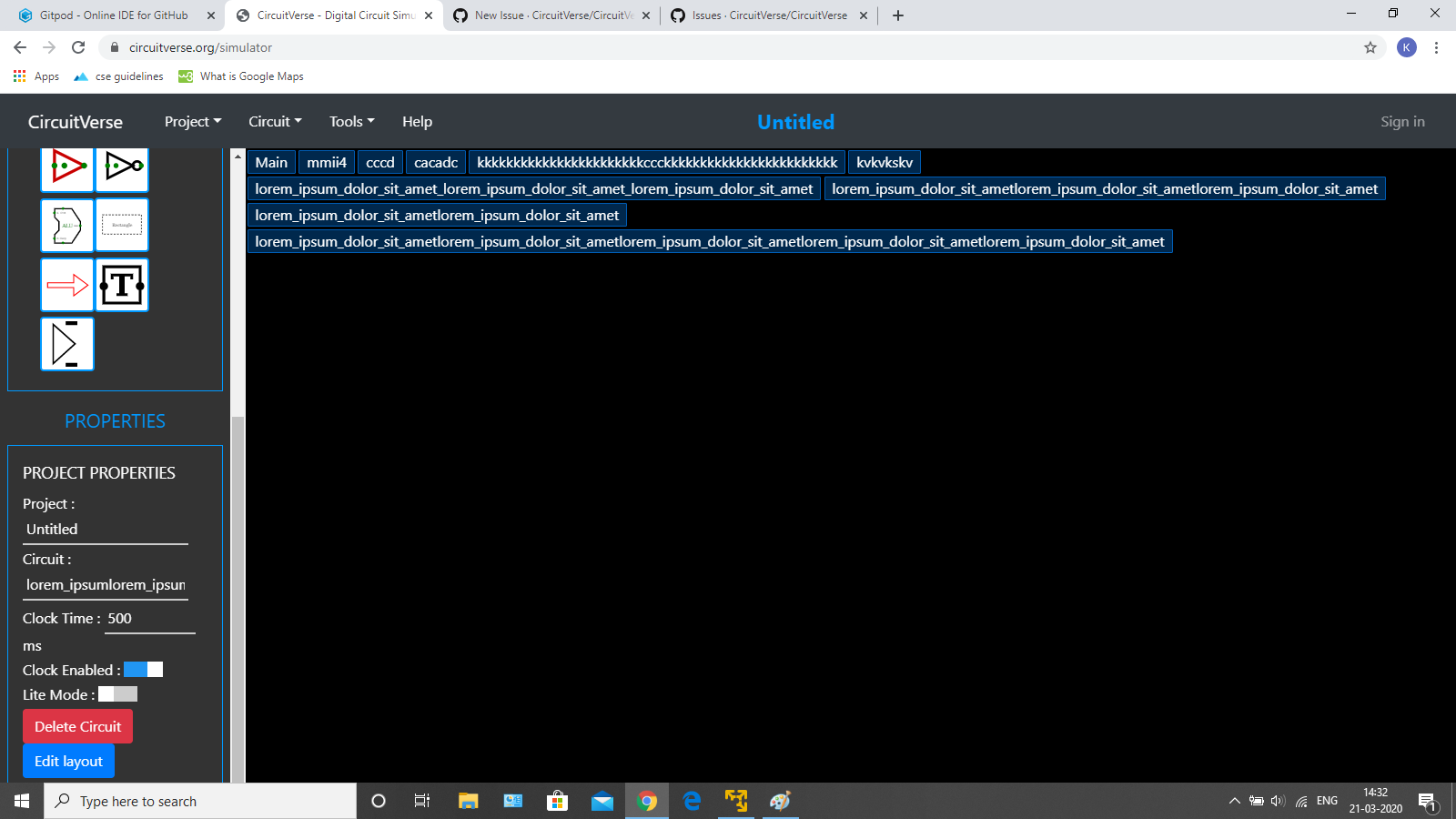 Collapsing Simulator On Adding New Circuit · Issue 1287 · Circuitversecircuitverse · Github