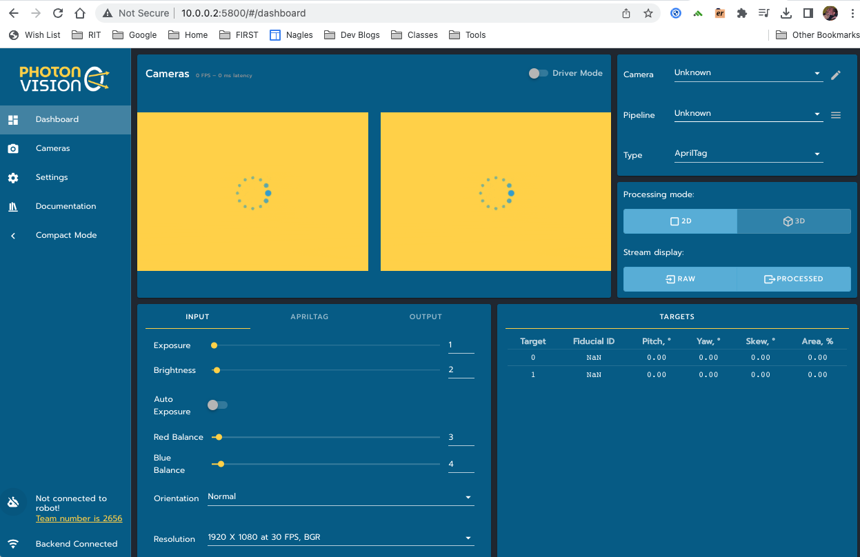 PhotonVision on a Romi always requires that the filesystem be Read/Write (no support for read ...