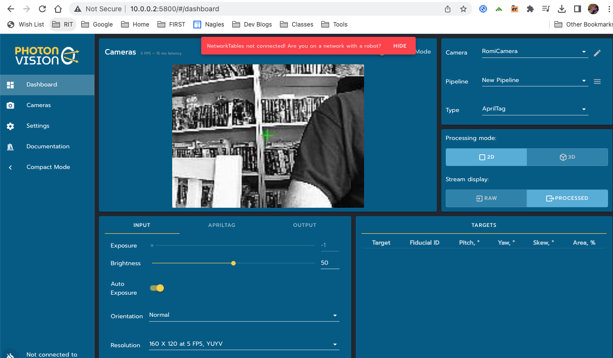 PhotonVision on a Romi always requires that the filesystem be Read/Write (no support for read ...