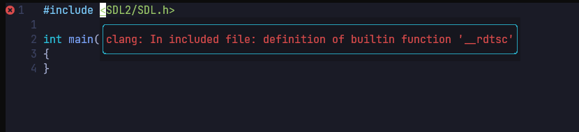 clangd reports clang error: In included file: definition of builtin ... clangd reports clang error: In included file: definition of builtin ...